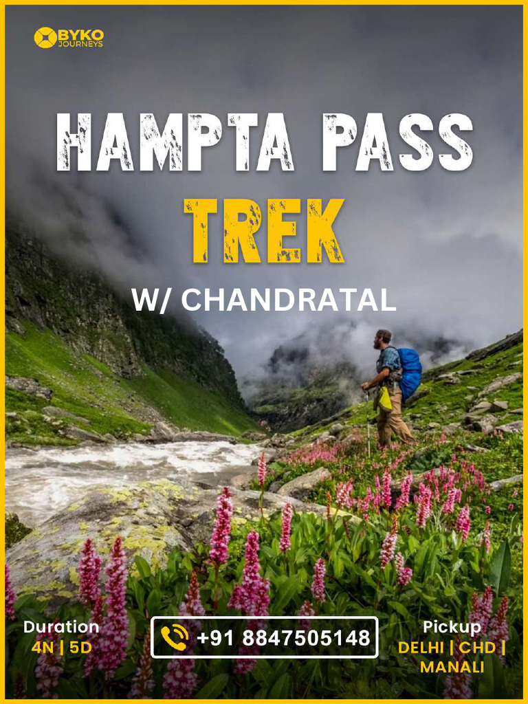 Hampta Pass 4n5d Trek With Chandratal | PDF | Meal | Lunch