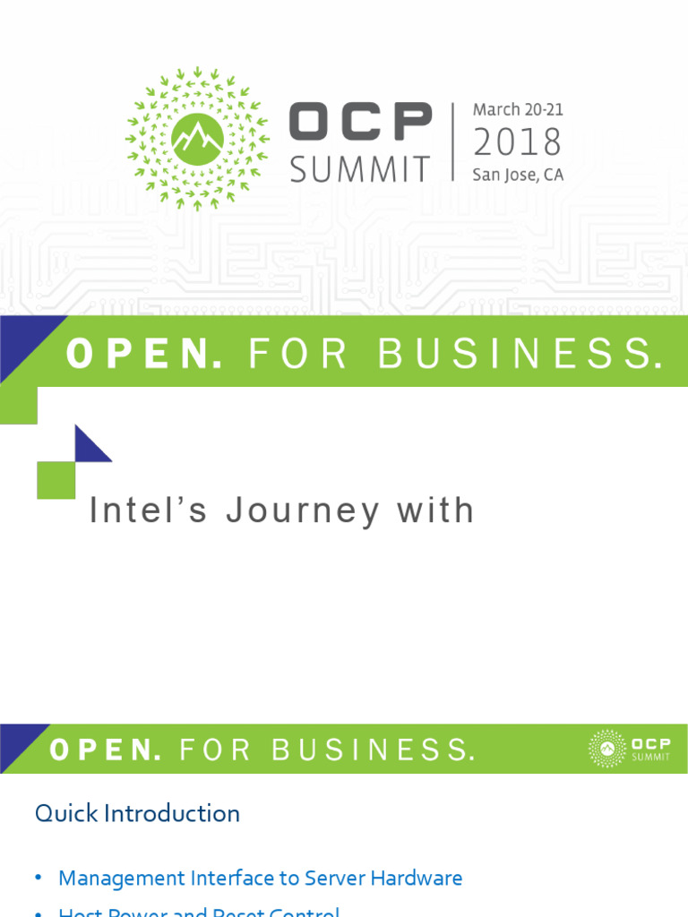 Intels Journey W OpenBMC OCP18 | PDF | Intel | Computer Architecture