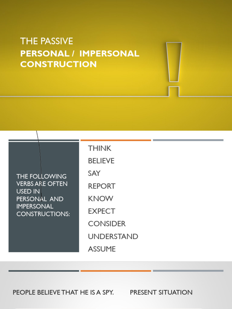 Passive voice personal and impersonal costructions | PDF | Languages ...