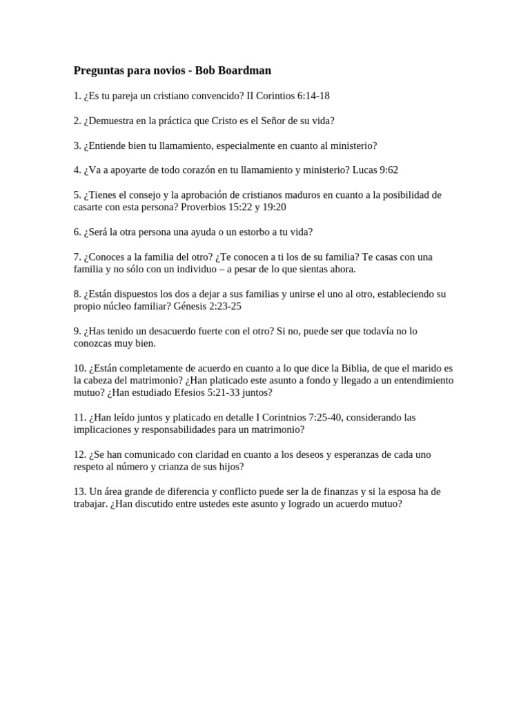 Preguntas para novios | PDF