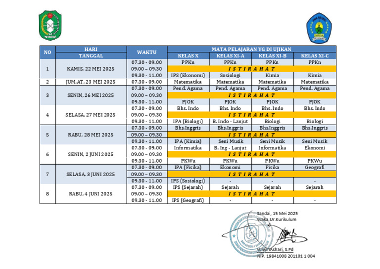 Jadwal Psas - Genap 2024-2025 | PDF