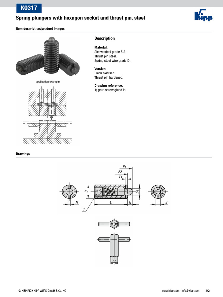 K0317_Datasheet_1262_Spring_plungers | PDF