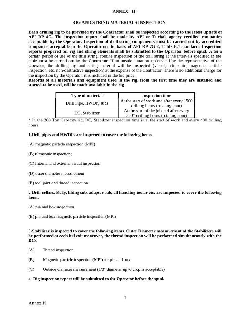 Rig and String Materials Inspection Guide | PDF | Nondestructive ...