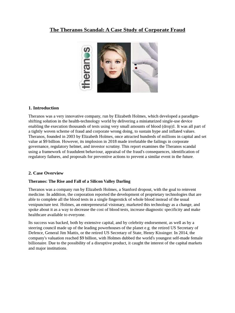 Theranos: A Case Study in Corporate Fraud | PDF