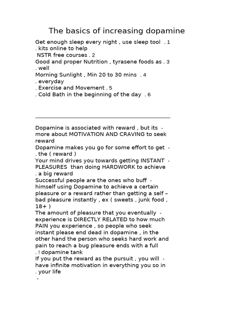 The Basics of Increasing Dopamine | PDF