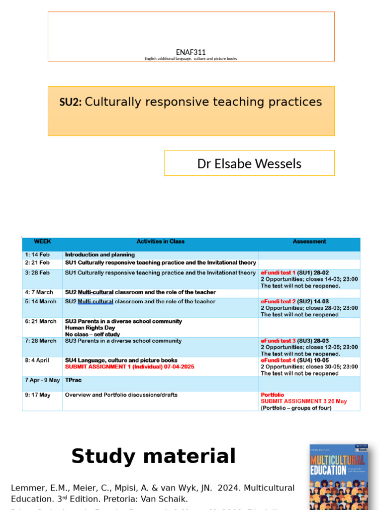 ENAF 311 SU2 Culturally Responsive Teaching Practices | PDF | Learning | Teachers