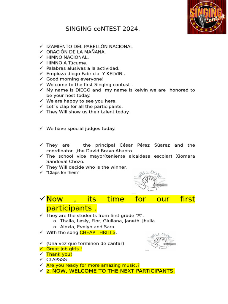 Singing Contest 2024 Highlights | PDF