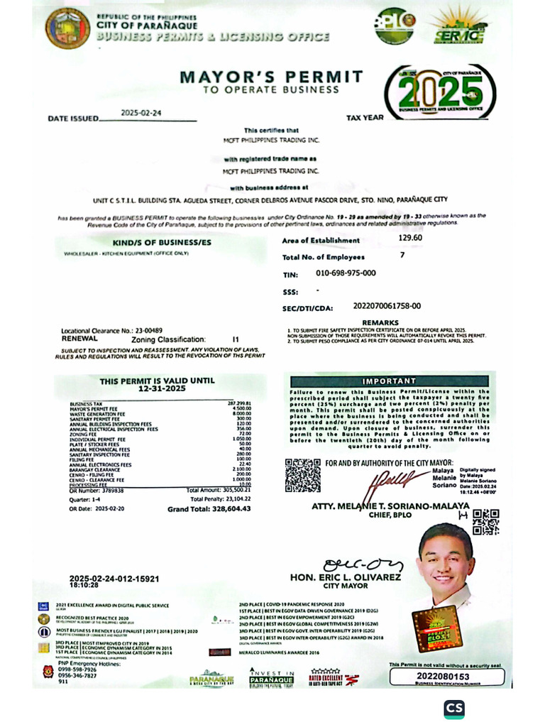 Business Permit 2025 | PDF