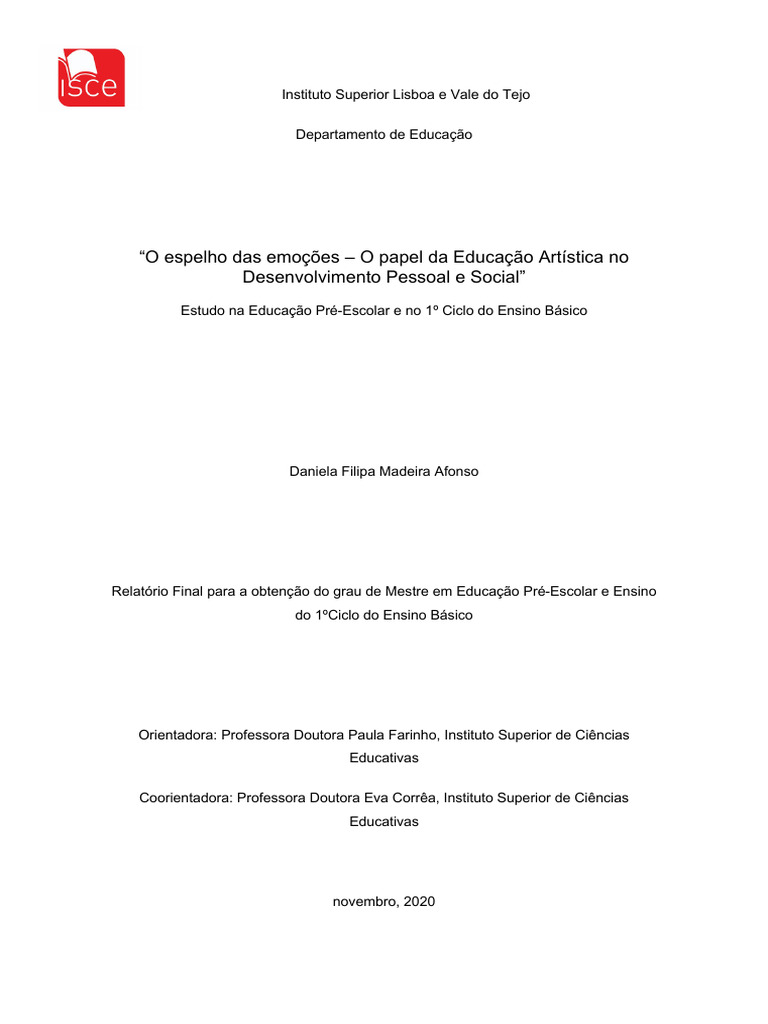 Daniela Afonso | PDF | Emoções | Aprendizado