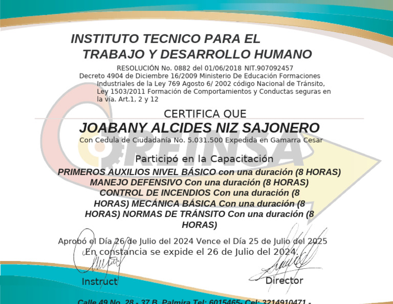 Cursos Jobany Niz | PDF