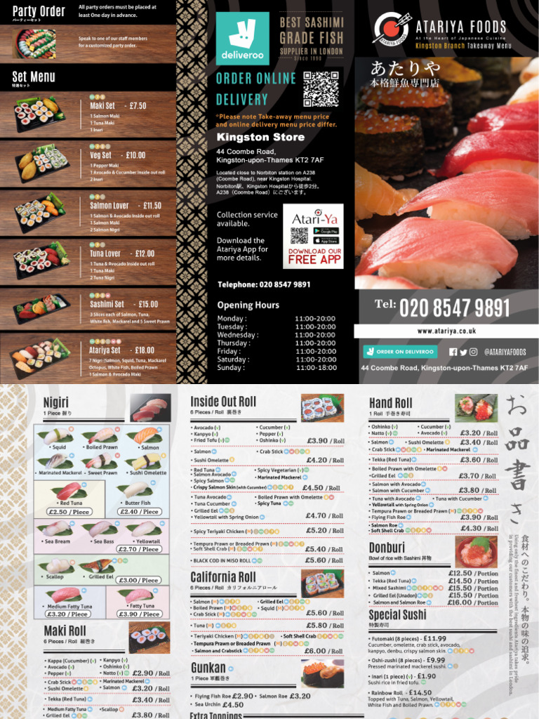 2022 Kingston A4 Trifold Takeaway Menu | PDF