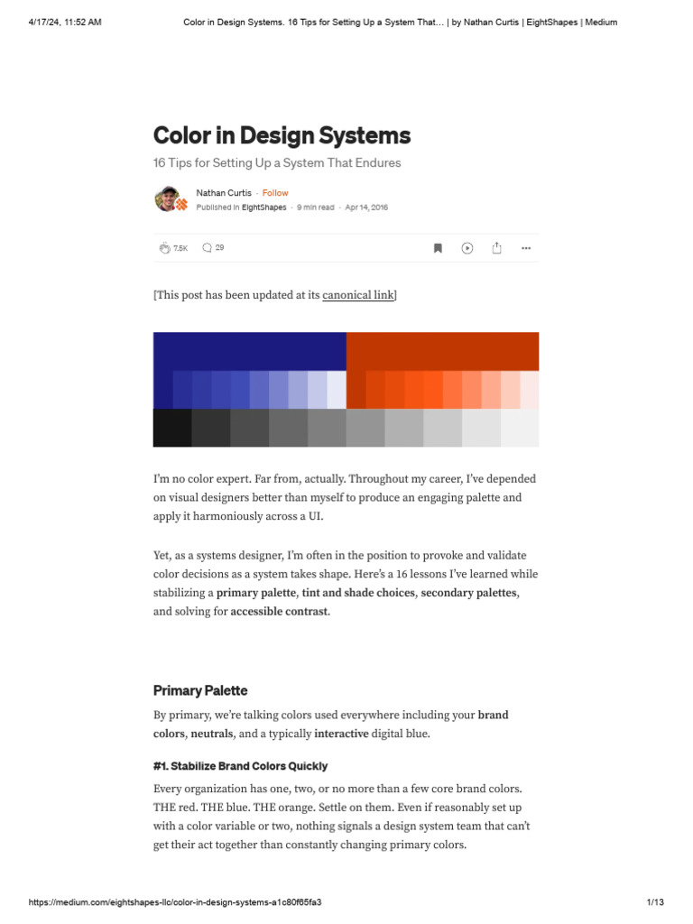 Color in Design Systems. 16 Tips For Setting Up A System That - by ...