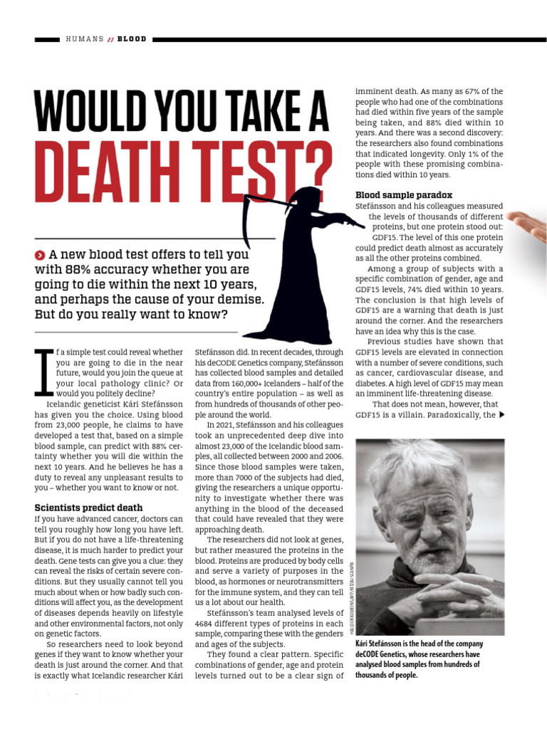 Blood Test Predicts Death Risk Accurately | PDF | Platelet | Bleeding