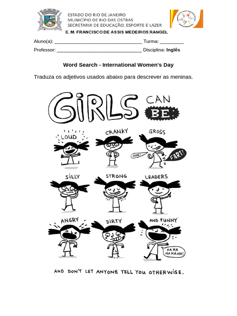 International Women's Day Activity Sheet - Adaptada | PDF