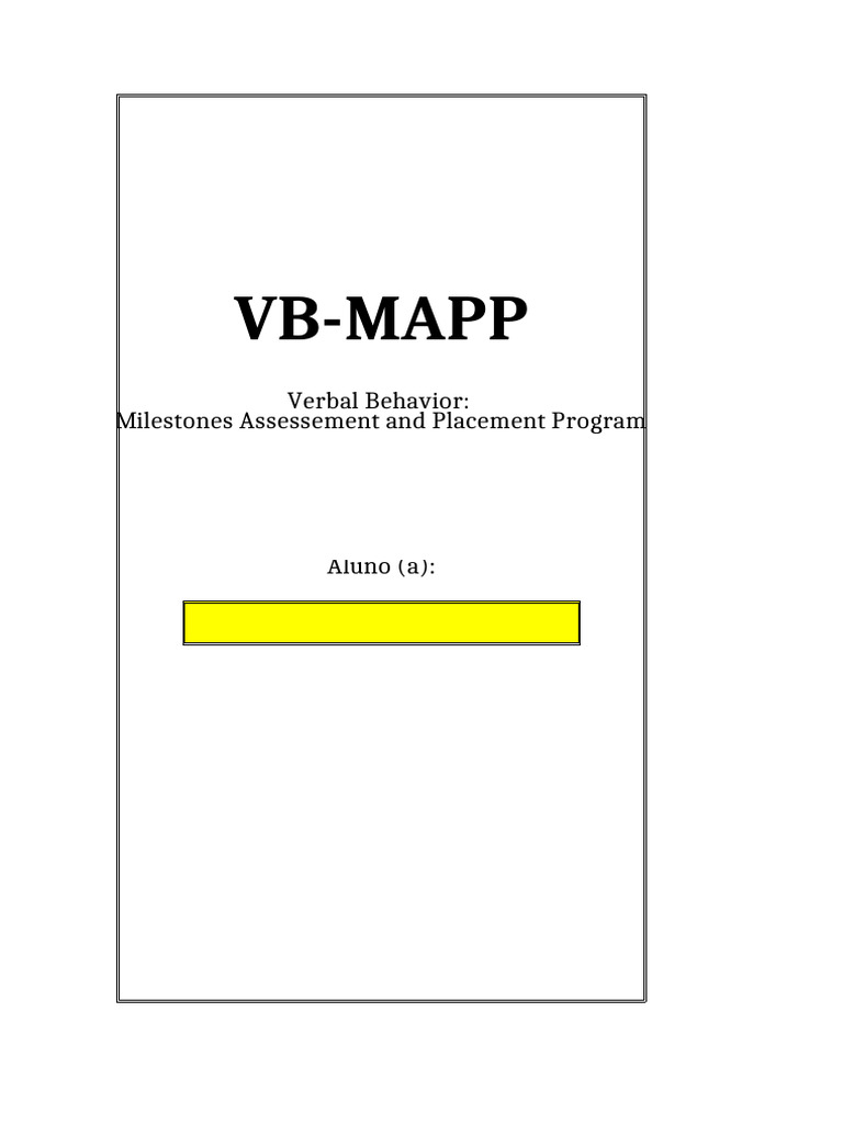 VB Mapp - Modelo | PDF | Brinquedos | Cor