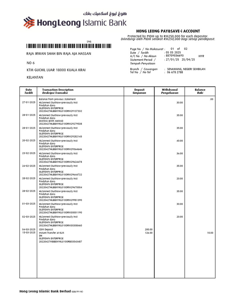 Raja Irwan Shah Bin Raja Aja Hassan NO6 KTM Guchil Luar 18000 Kuala ...