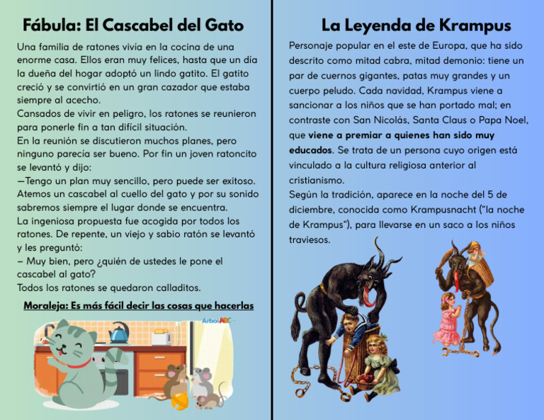 Fábula del Gato y el Cascabel | PDF
