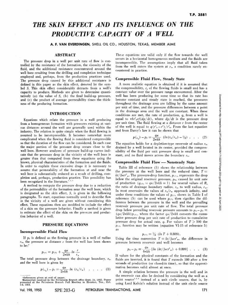 Skin Effect Impact on Well Production | PDF | Fluid Dynamics | Pressure
