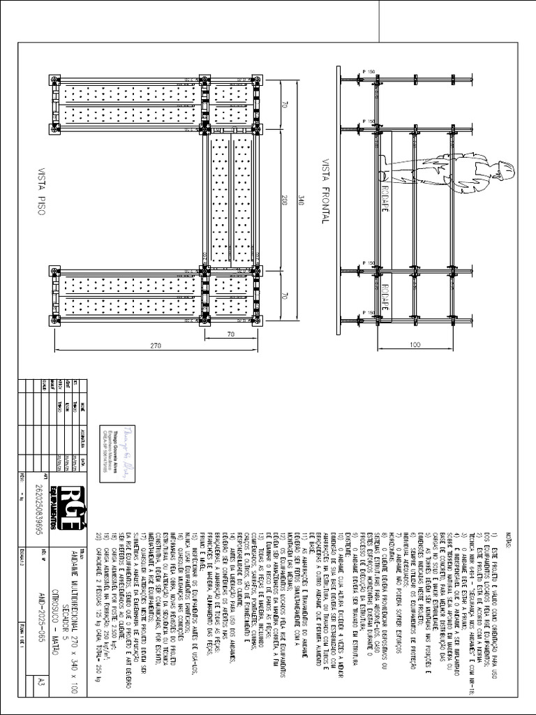 PROJETO DE ANDAIME MULTIDIRECIONAL - 2700 X 3400 X 1000 - Secador 5 Model | PDF
