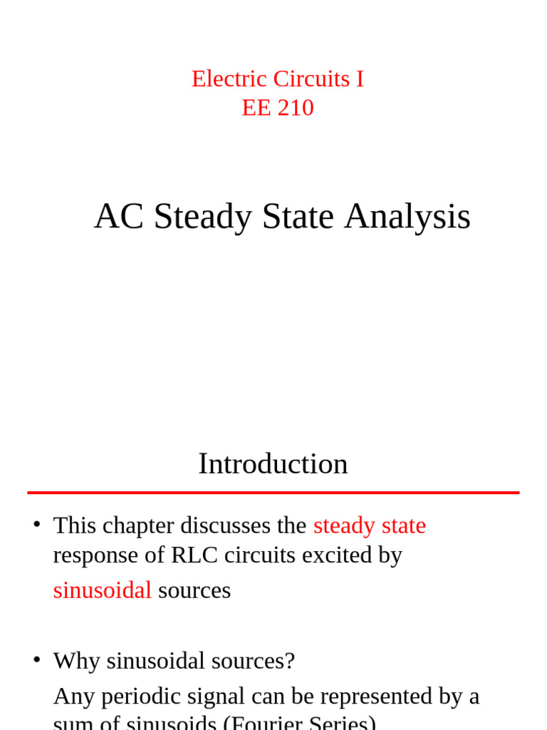 Ac Steady State Analysis Pdf Electrical Impedance Series And Parallel Circuits
