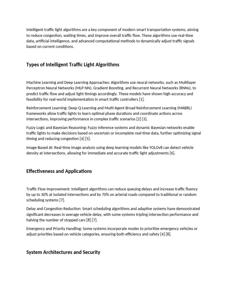 Traffic Light Algorithms | PDF | Traffic | Deep Learning