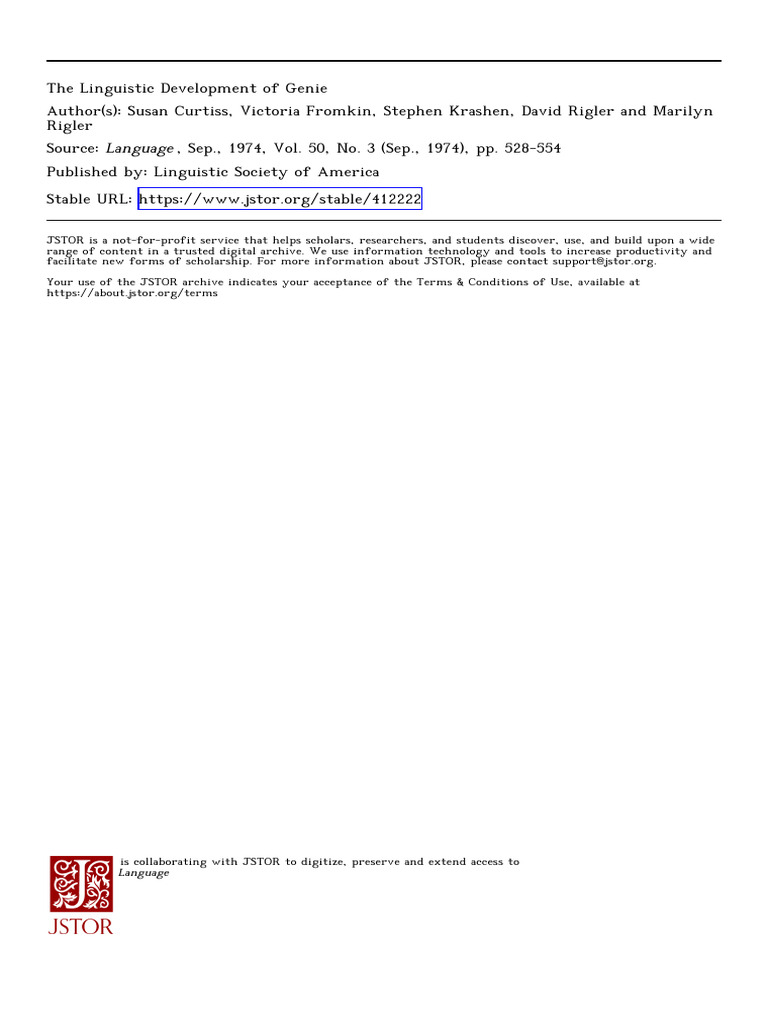 The Linguistic Development of Genie | PDF | Consonant | Syllable