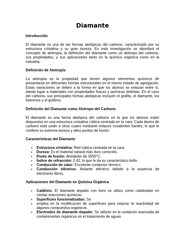 Diamante | PDF | Carbón | Diamante