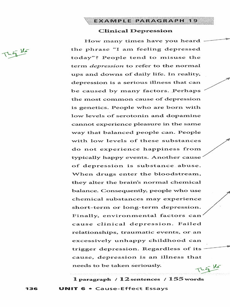 Paragraph Structure - Clinical Depression | PDF