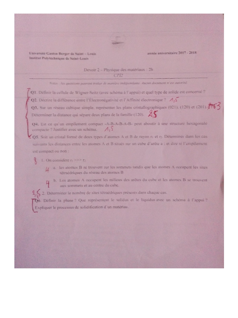 Devoir Et Examen | PDF