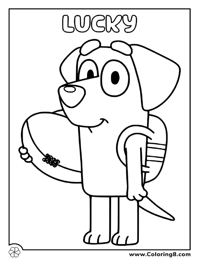 Lucky Character From Bluey Coloring Page | PDF