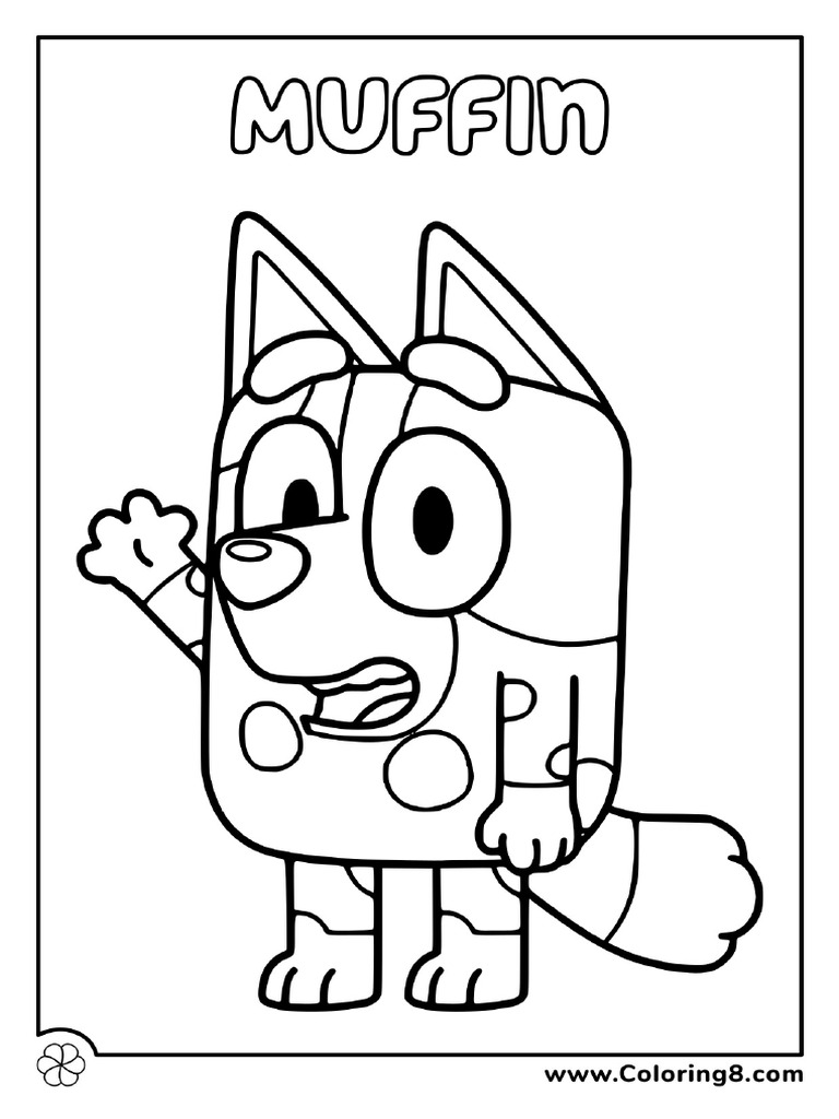 Muffin From Bluey Coloring Page | PDF