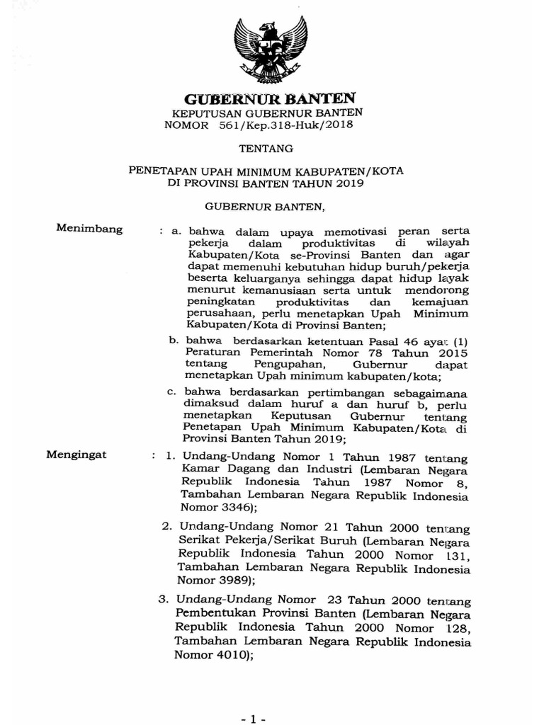 SK UMK Prop Banten 2019 | PDF