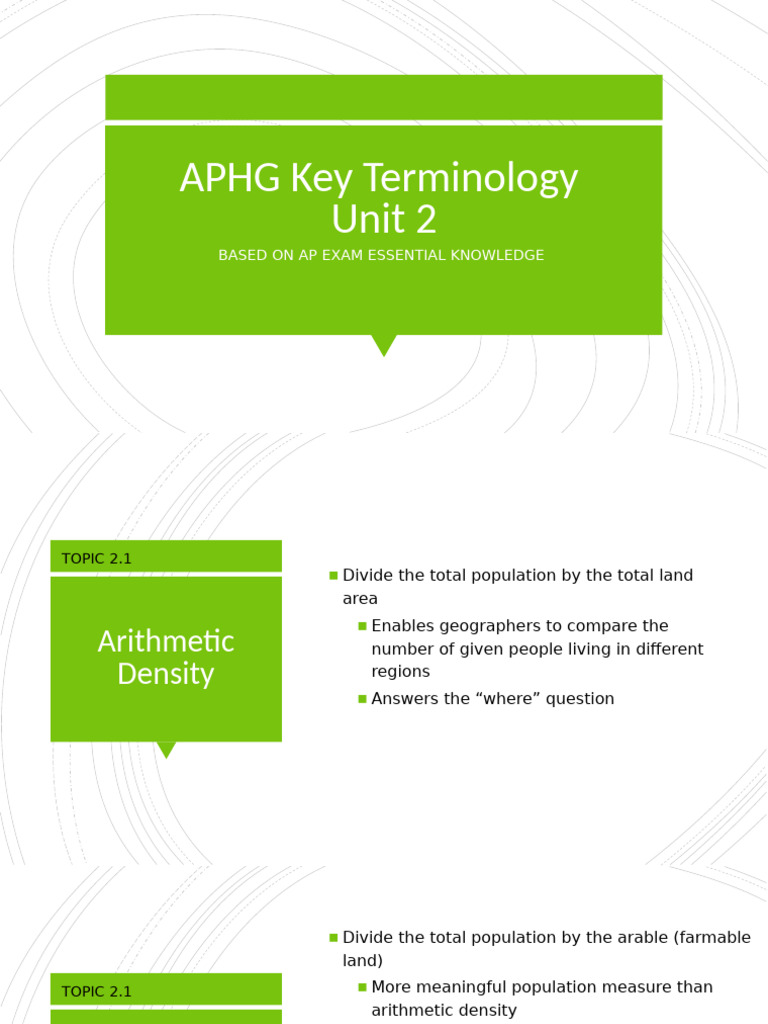 APHG Unit 2 Key Terminology AP Exam 2024 | PDF | Human Migration ...
