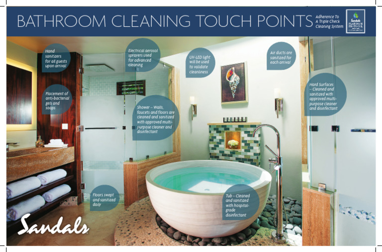 Sandals Bathroom Cleaning Protocol Touch Point CMYK June042020 | PDF ...
