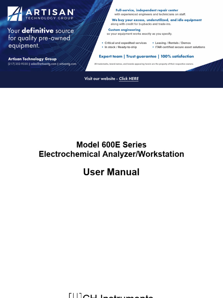 CH Instruments 600E User Manual | PDF