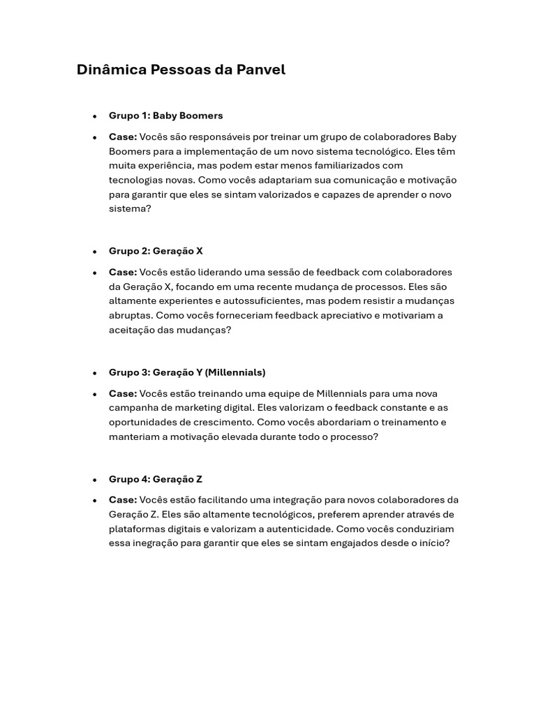 Dinâmica Pessoas Da Panvel | PDF