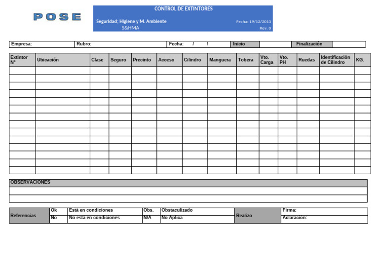 8.Check List - Control de Extintores | PDF
