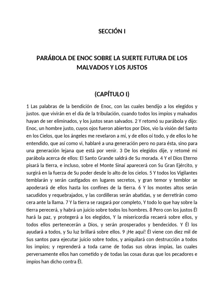 Parábola de Enoc: Juicio y Salvación | PDF | Salvación | Creencia ...