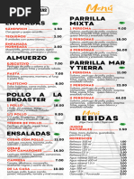 Menú del Restaurante Onze Panamá | PDF | ensalada | pesto