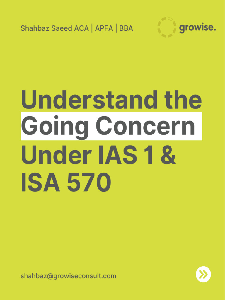 Going Concern Under IAS 1 ISA 570 1737453267 | PDF | Going Concern | Audit