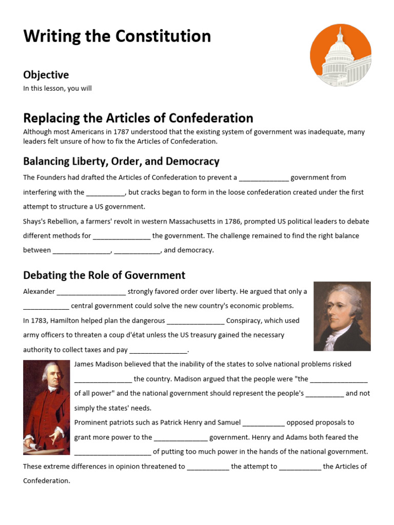 Writing the U.S. Constitution Explained | PDF | Federalism | James Madison