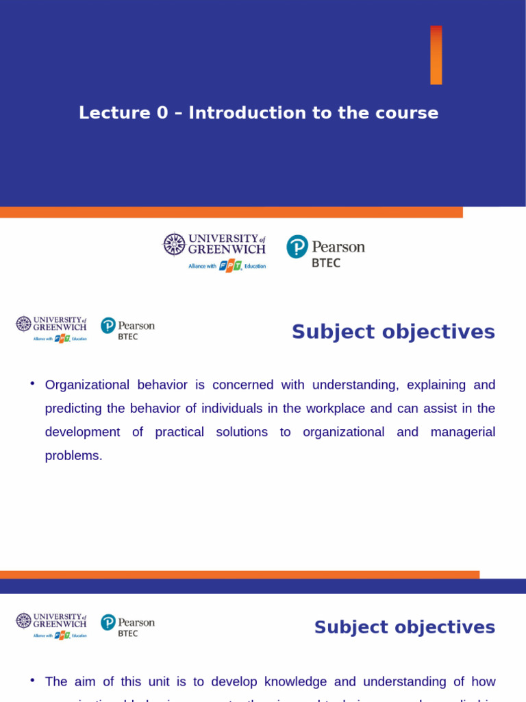 Lecture 0 - Introduction To The Course | PDF