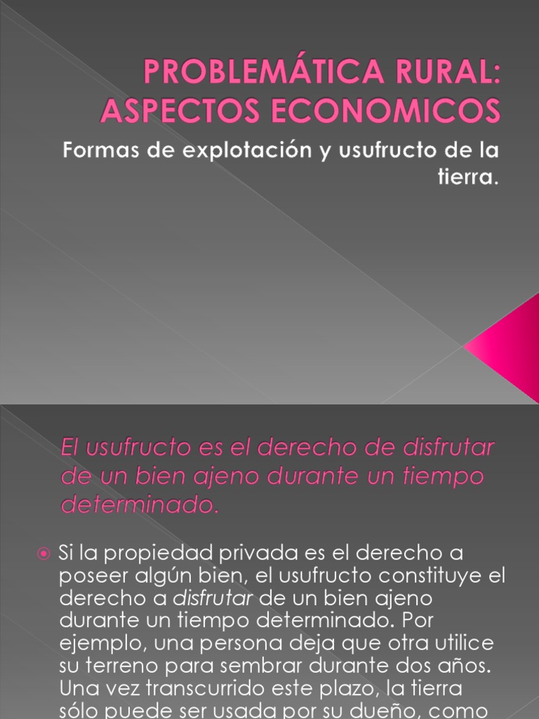 Formas de Explotacion | PDF | Propiedad | Agricultura