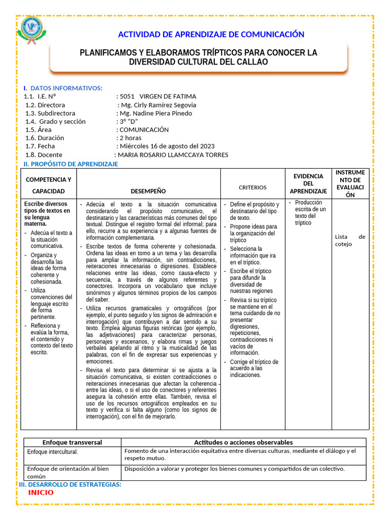 16 - 08 - 23 - Sesion-Com - Planificamos y Elaboramos Trípticos para Conocer La Diversidad ...