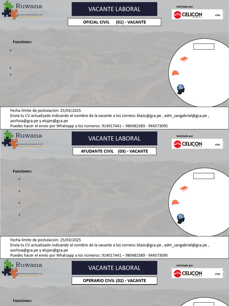 Convocatorias BT Cosapi | PDF