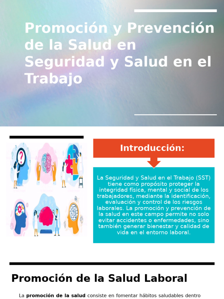 Promoción Y Prevención De La Salud En Seguridad Pdf Seguridad Y