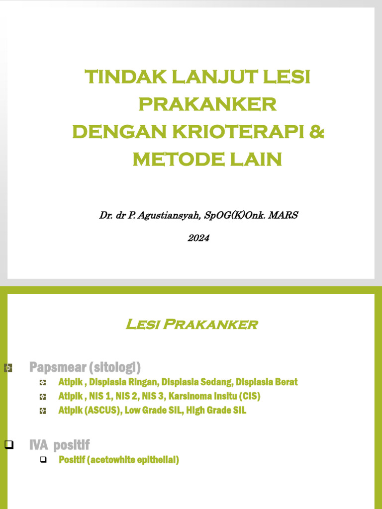 Terapi Lesi Prakanker & Cryo | PDF