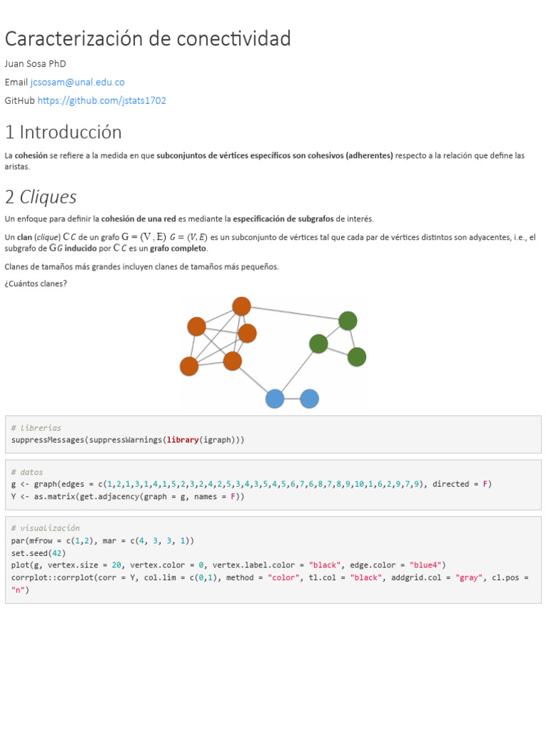 RPubs - Redes Sociales - Caracterización de La Conectividad | PDF | Teoría de grafos ...