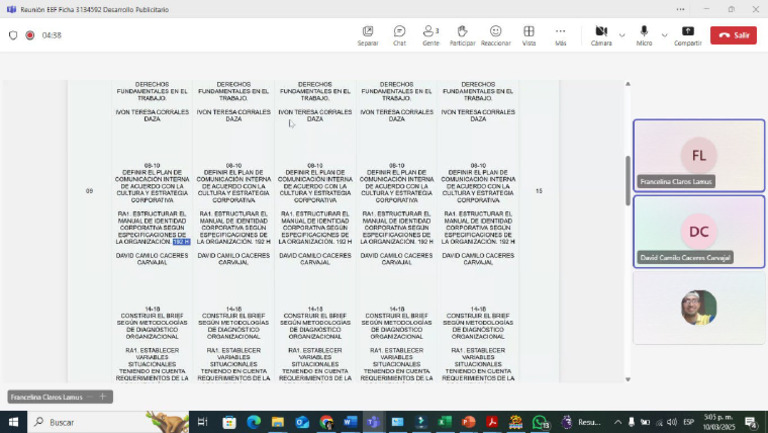 Equipo Ejecutor Francelina | PDF