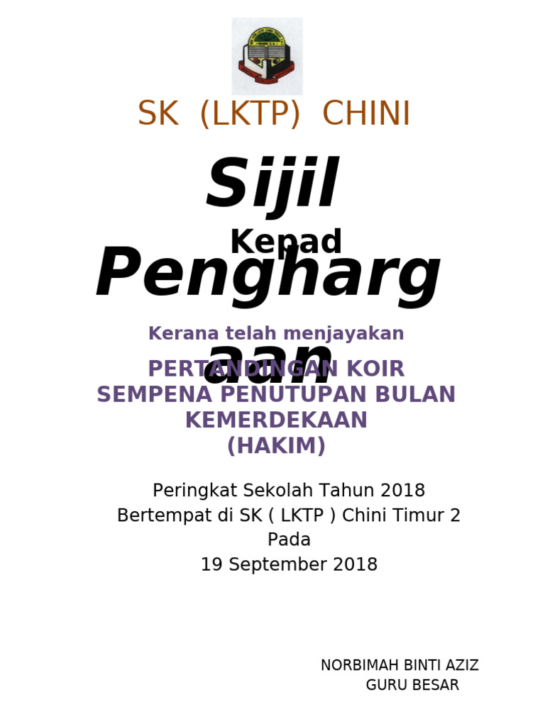 Sijil Penghargaan | PDF